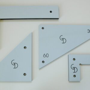 Use 45 degree triangle to check for a 45 degree angles in mitered corners.