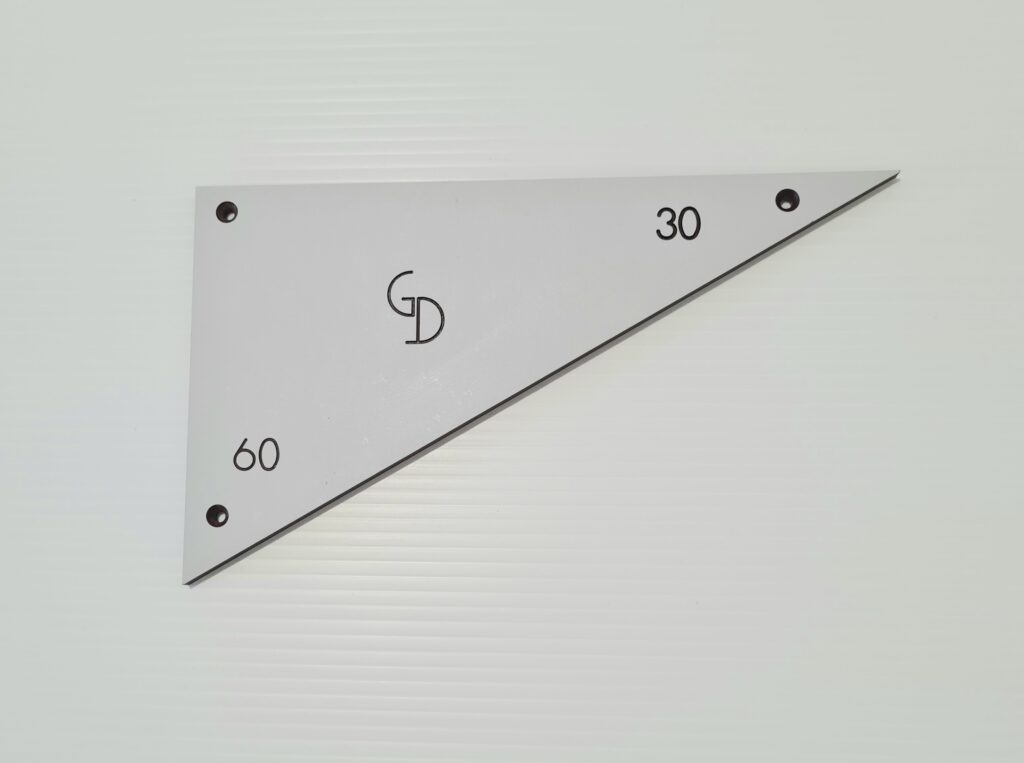 60/30 triangle. Check for accuracy of 30, 60 & 90 degree angles.